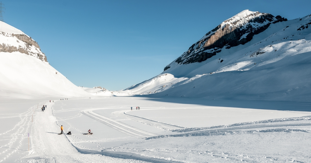 Im Schnee über den Gemmipass